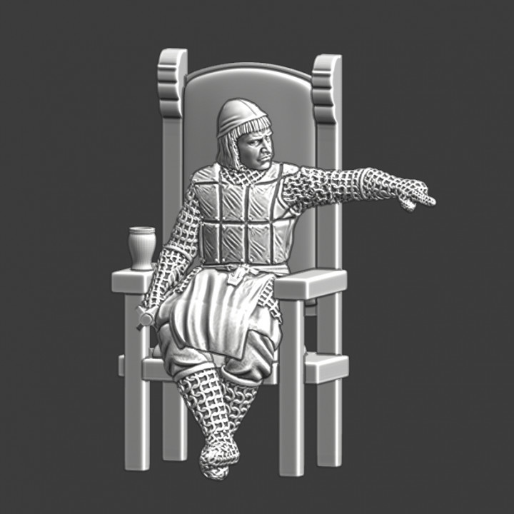 3D Printable Medieval Knight sitting and pointing - mace ready by ...