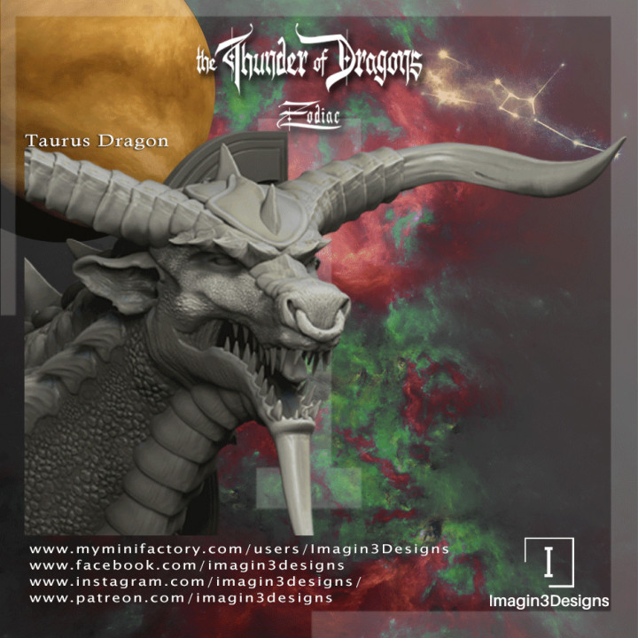 3D Printable Taurus Zodiac Dragon by Imagin3Designs