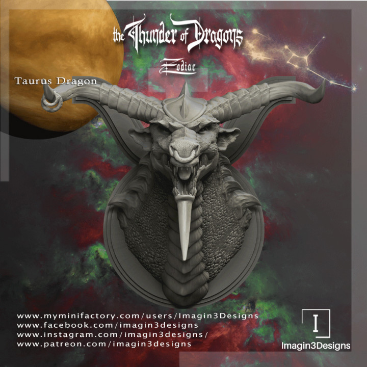 3D Printable Taurus Zodiac Dragon by Imagin3Designs