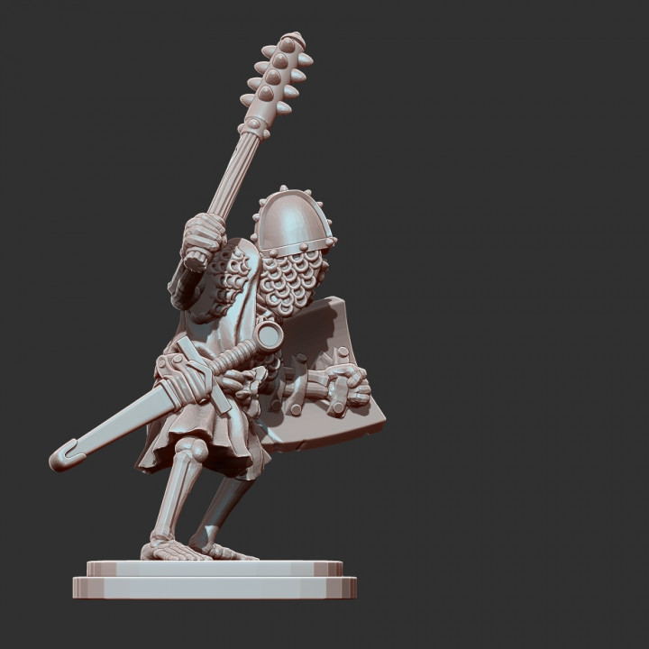 3D Printable FREE STL - Undead with Knobbed Mace and Shield by Old ...