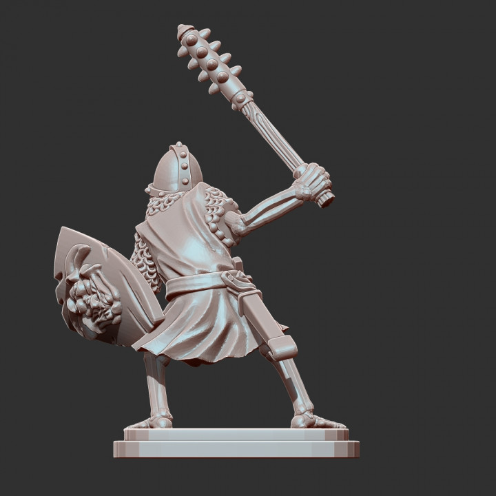 3D Printable FREE STL - Undead with Knobbed Mace and Shield by Old ...
