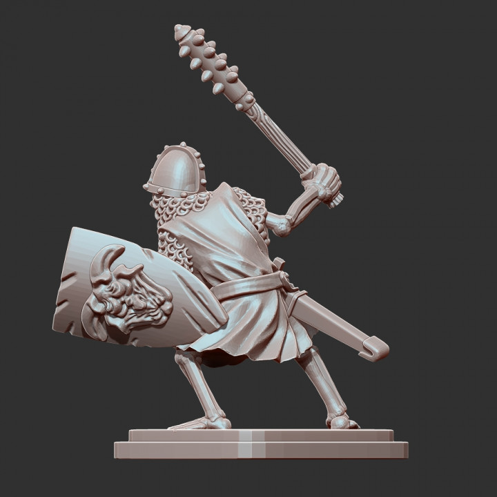 3D Printable FREE STL - Undead with Knobbed Mace and Shield by Old ...