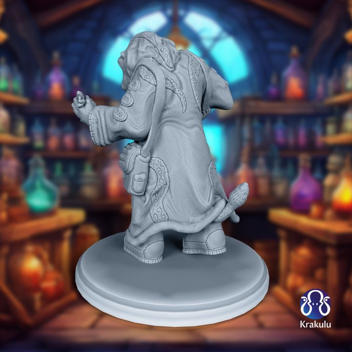 3D Printable Lionen Lionfolk Alchemist 'Zaris' by Krakulu