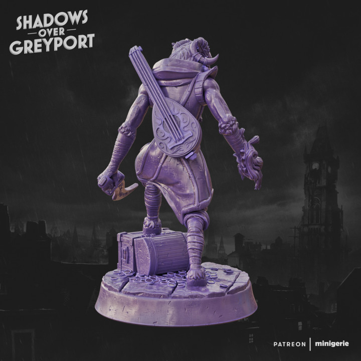 3D Printable Kharis - the Faun Bard by Sebastian