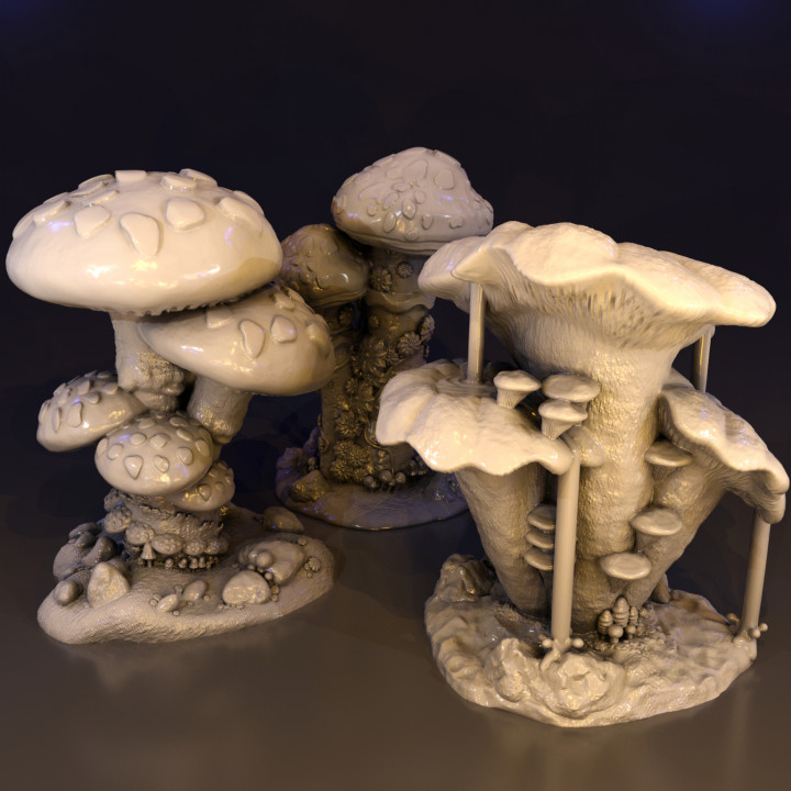 3D Printable Mushroom Trees Collection by Krakulu