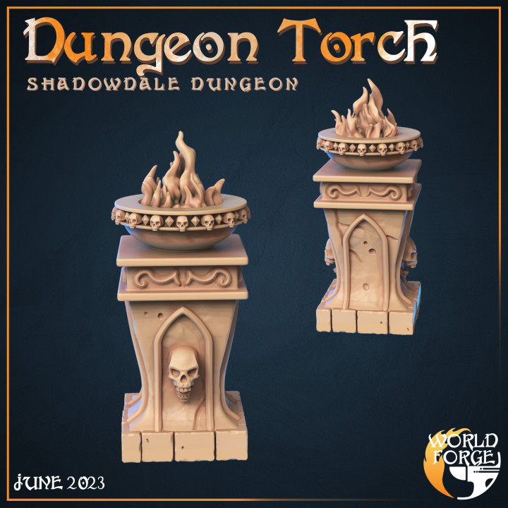3D Printable Dungeon Torch by World Forge Miniatures