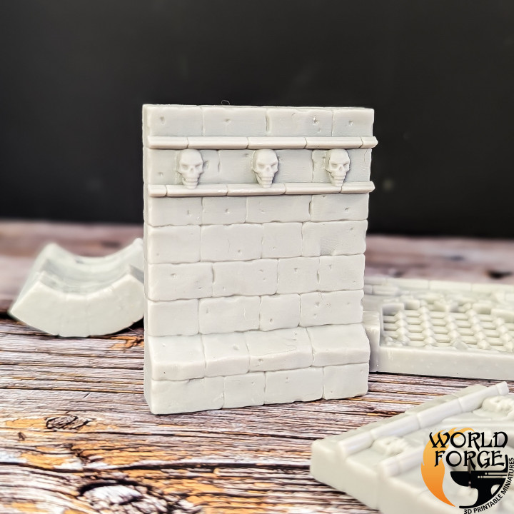 3D Printable Dungeon Walls (modular) by World Forge Miniatures 3D Printable Dungeon Walls (modular) by World Forge Miniatures