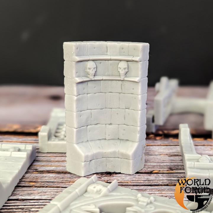 3D Printable Dungeon Walls (modular) by World Forge Miniatures