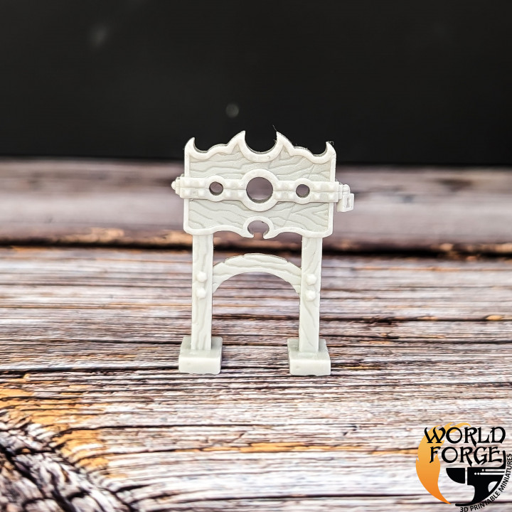 3D Printable The Stocks by World Forge Miniatures