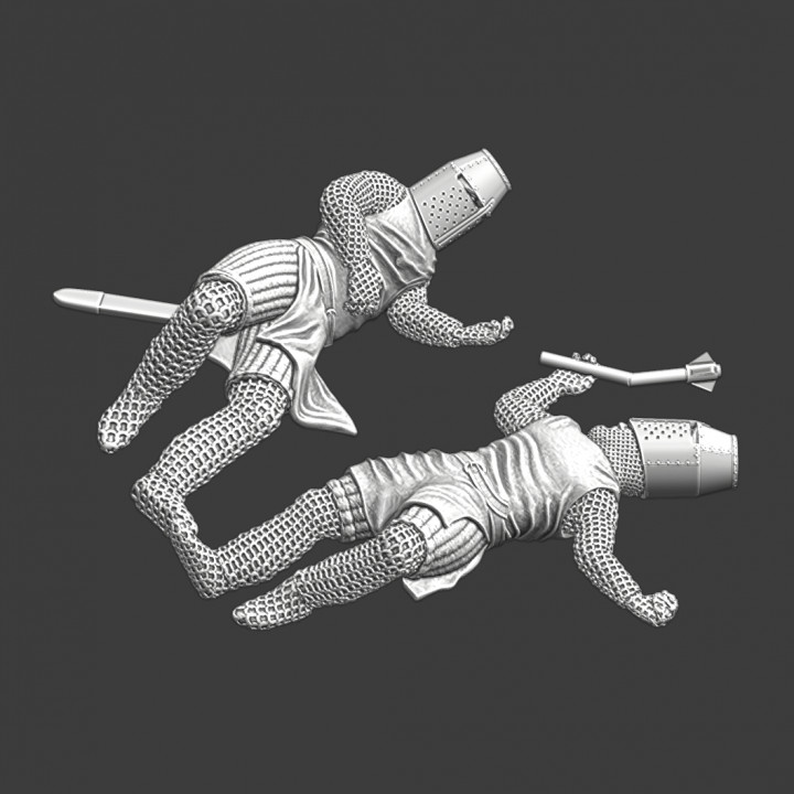 3D Printable Two wounded knights - lying on ground by Northern Crusades ...
