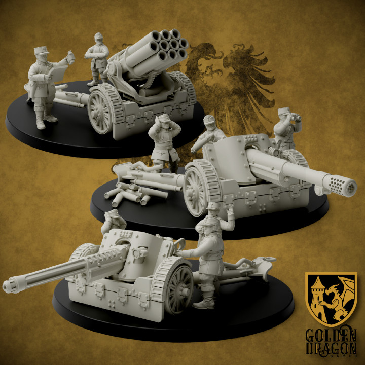 3D Printable Holy Roman Empire - Towed Artillery by Golden Dragon Games