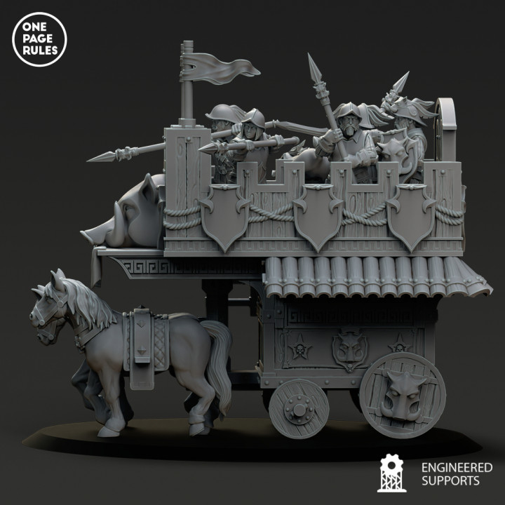 3D Printable War Wagon of Earth - Human Empire by One Page Rules
