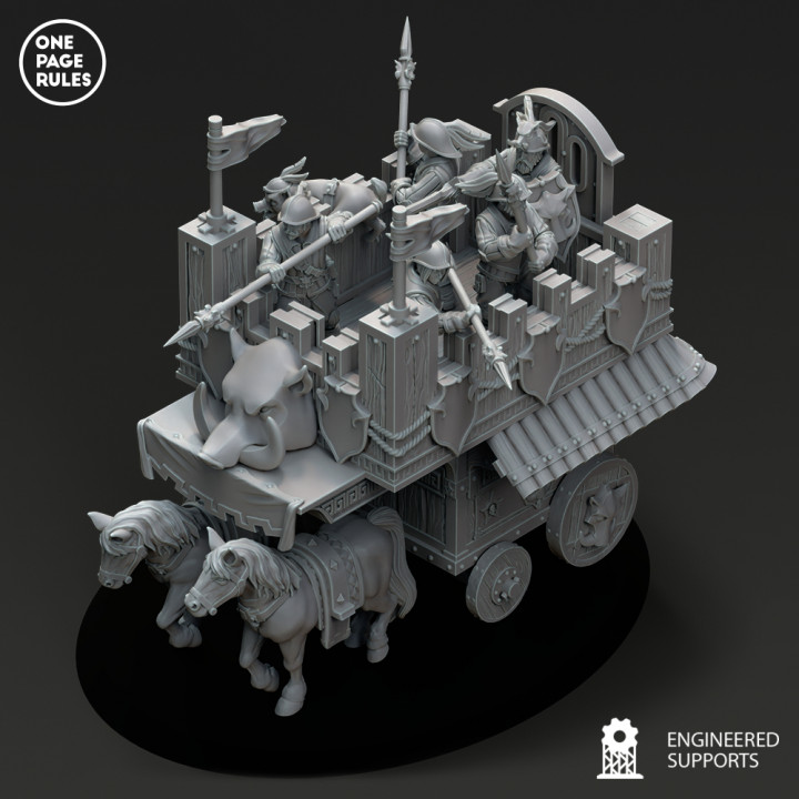 3D Printable War Wagon of Earth - Human Empire by One Page Rules