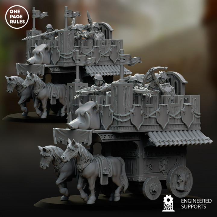 3D Printable War Wagon of Earth - Human Empire by One Page Rules