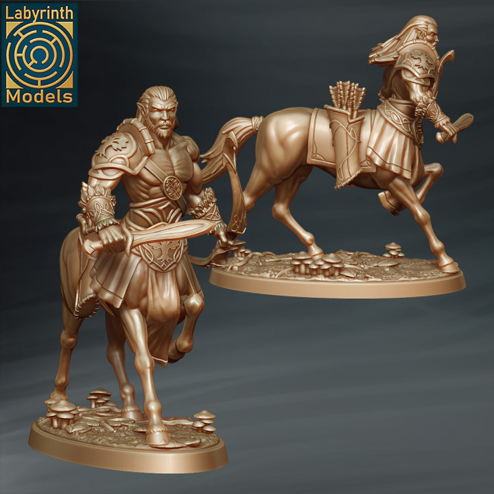 3D Printable Centaur Archers - 32mm scale by Labyrinth Models