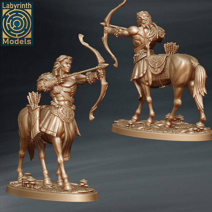 3D Printable Centaur Archers - 32mm scale by Labyrinth Models