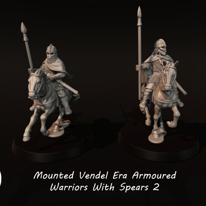 3D Printable Mounted Vendel Era Armoured Warriors With Spears 2 by ...