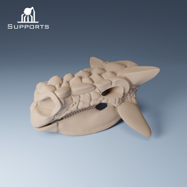 3D Printable Ankylosaurus Skull by The King of Bits