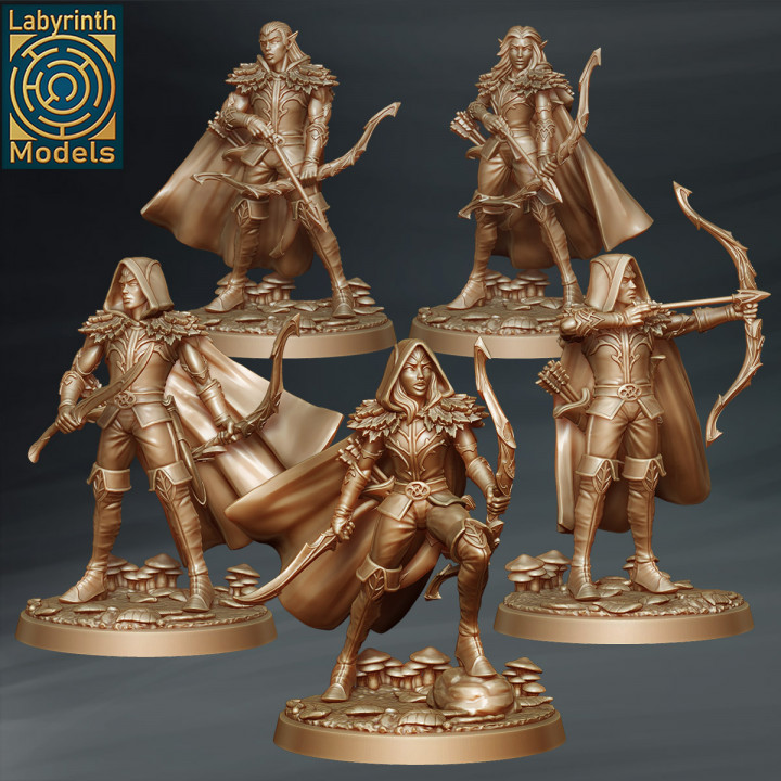 3D Printable Forest Elves Collection Vol. 2 - 32mm scale by Labyrinth ...