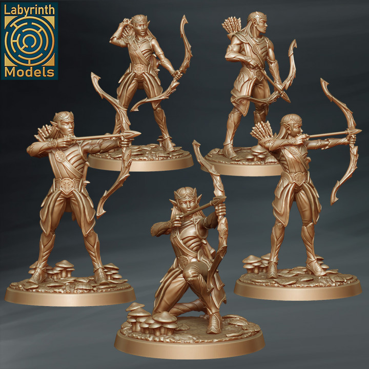 3D Printable Forest Elves Collection Vol. 1 - 32mm scale by Labyrinth ...