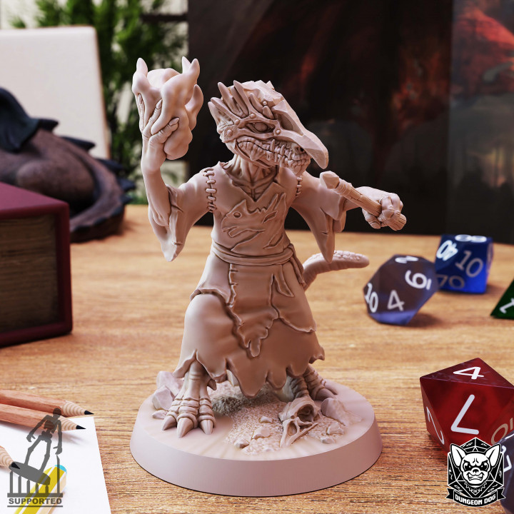 3D Printable Kobold Wizard by Dungeon Dog