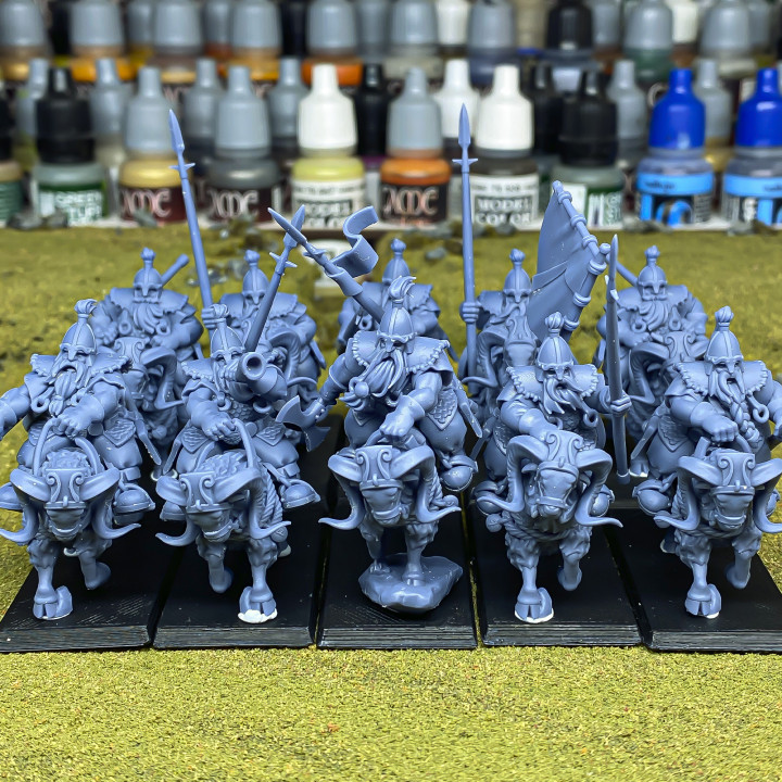 3D Printable Mounted Dwarfs - Highlands Miniatures by Highlands Miniatures