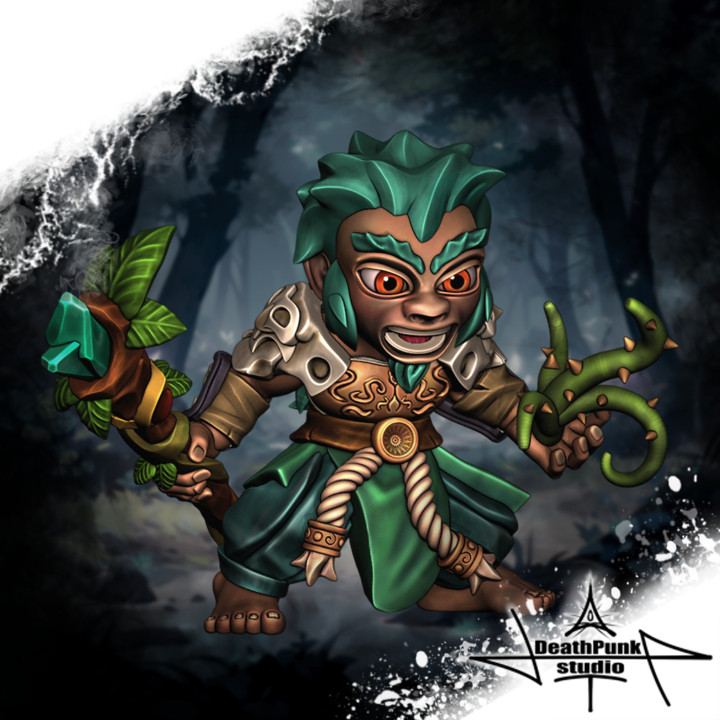 3D Printable Halfling druid by Deathpunk Studio