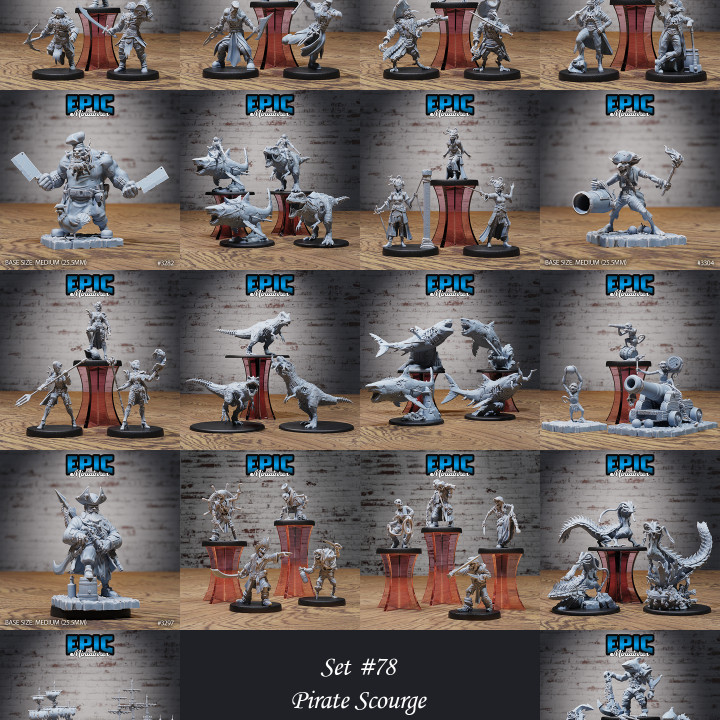 3D Printable Pirate Scourge Set / Undead Pirates & Corsair Collection ...