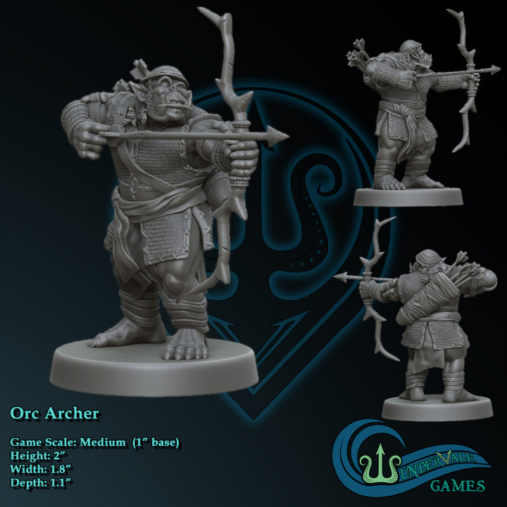 3D Printable Orc Archer by Wundervale Games