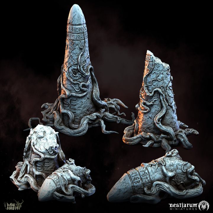 3D Printable Overgrown Runestones by Bestiarum Miniatures