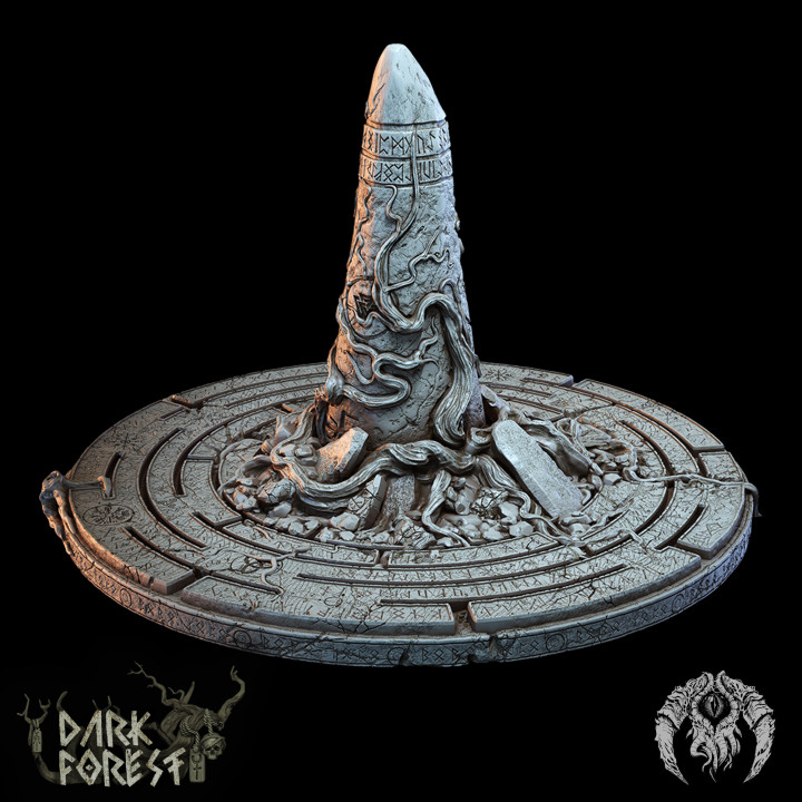 3D Printable Runestone Altar by Bestiarum Miniatures