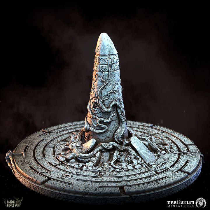 3D Printable Runestone Altar by Bestiarum Miniatures