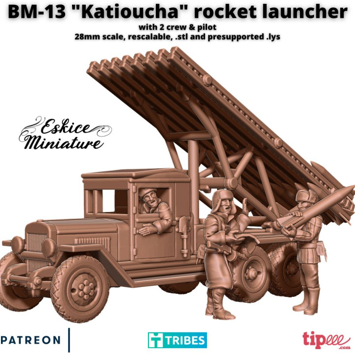 3D Printable Katioucha rocket launcher BM-13 - 28mm by Eskice Miniature ...