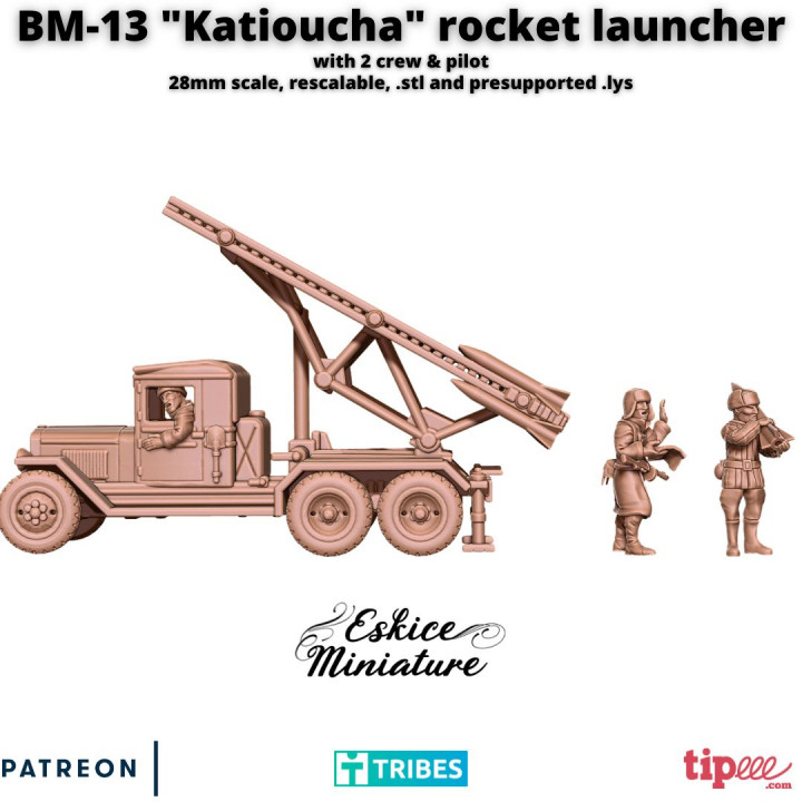 3D Printable Katioucha rocket launcher BM-13 - 28mm by Eskice Miniature ...