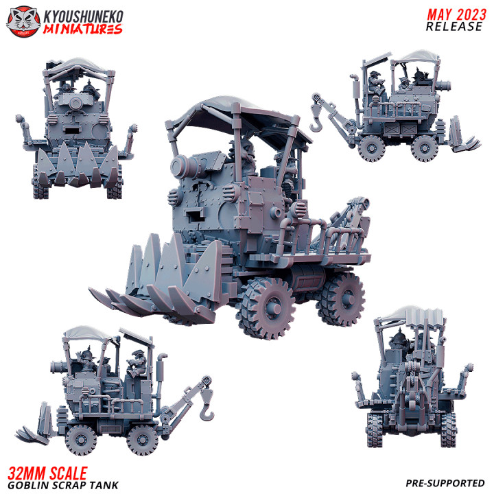 3D Printable Space Goblin Scrap Tank and Crew by Kyoushuneko Miniatures