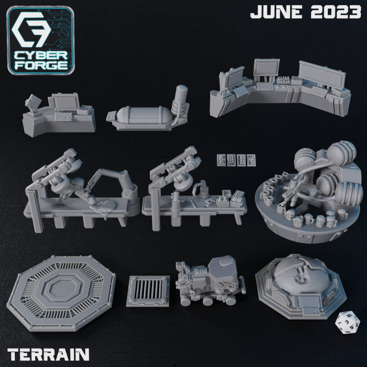 3D Printable Cyber Forge June 2023 by Titan Forge Miniatures