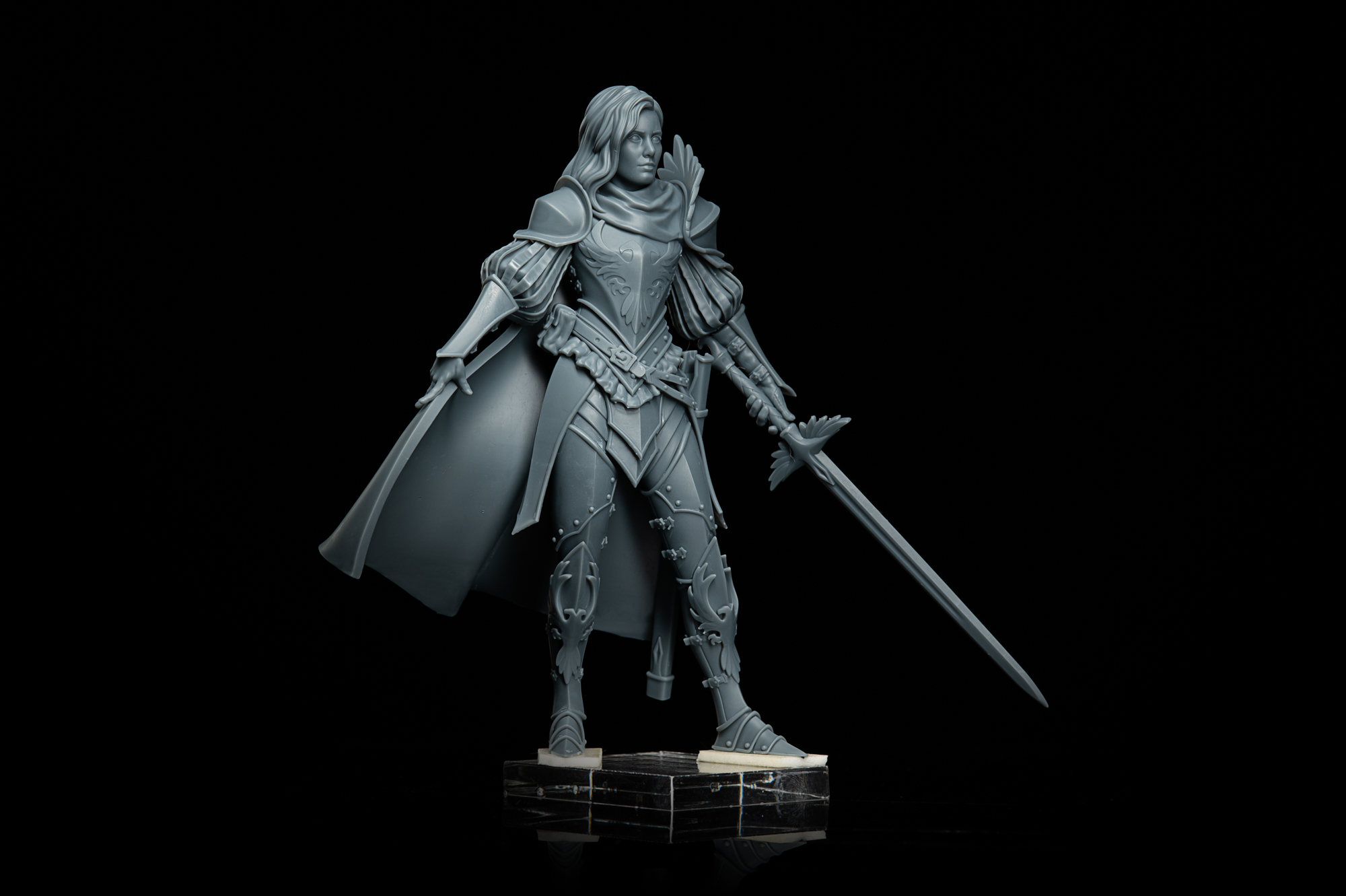 3D Printable Esther, the Griffon Knight - Elf Paladin by The Major Arcana