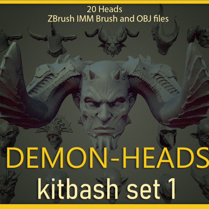 3D Printable Demon Kitbash Heads VOL. 1 (Make your own Demons with ...