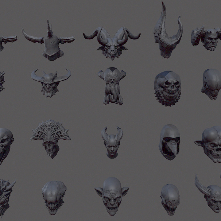 3D Printable Demon Kitbash Heads VOL. 1 (Make your own Demons with ...