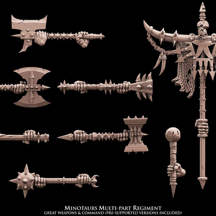 3D Printable Minotaurs multi-part regiment by Avatars of War