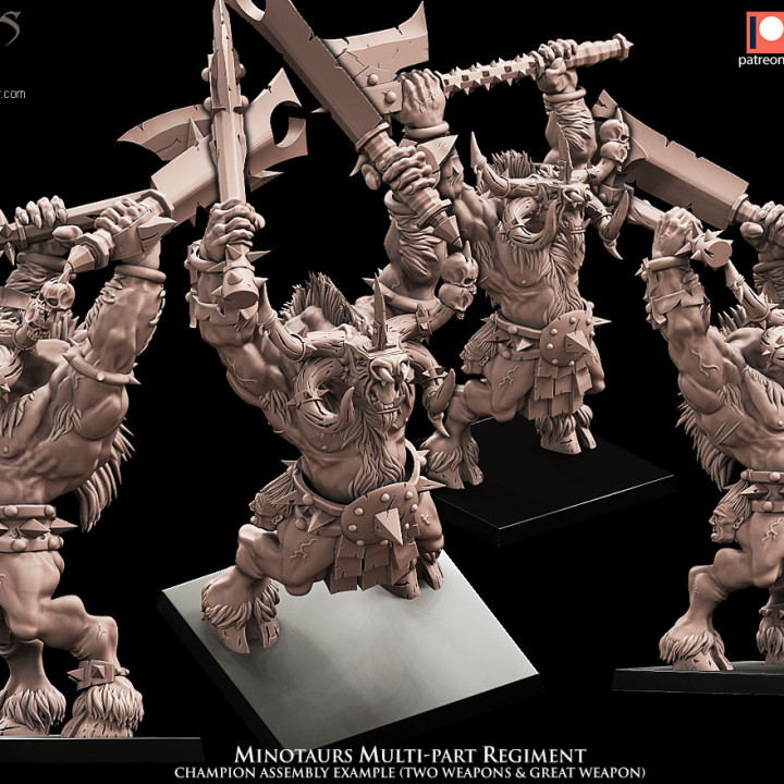 3D Printable Minotaurs multi-part regiment by Avatars of War