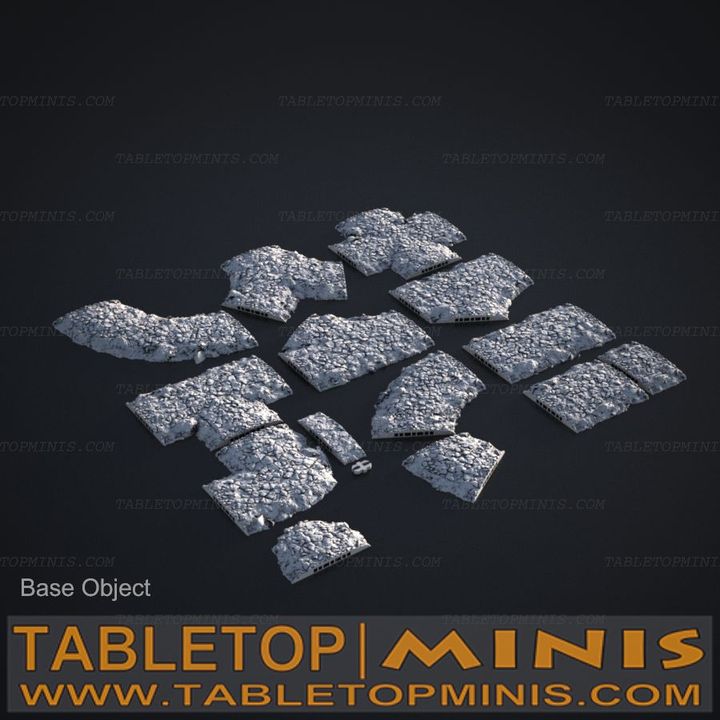 3D Printable Modular Stone Road by TableTopMinis