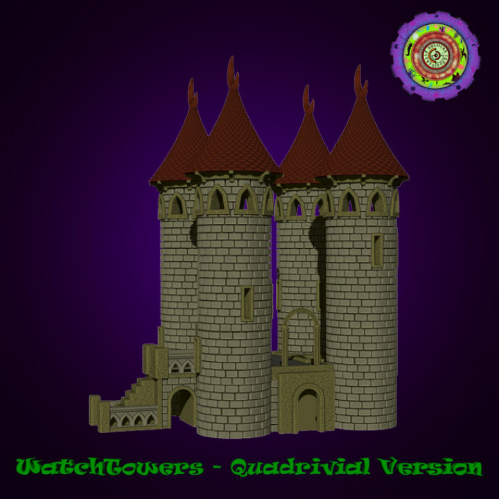 3D Printable WatchTowers - Quadrivial Version by C2Dwellers