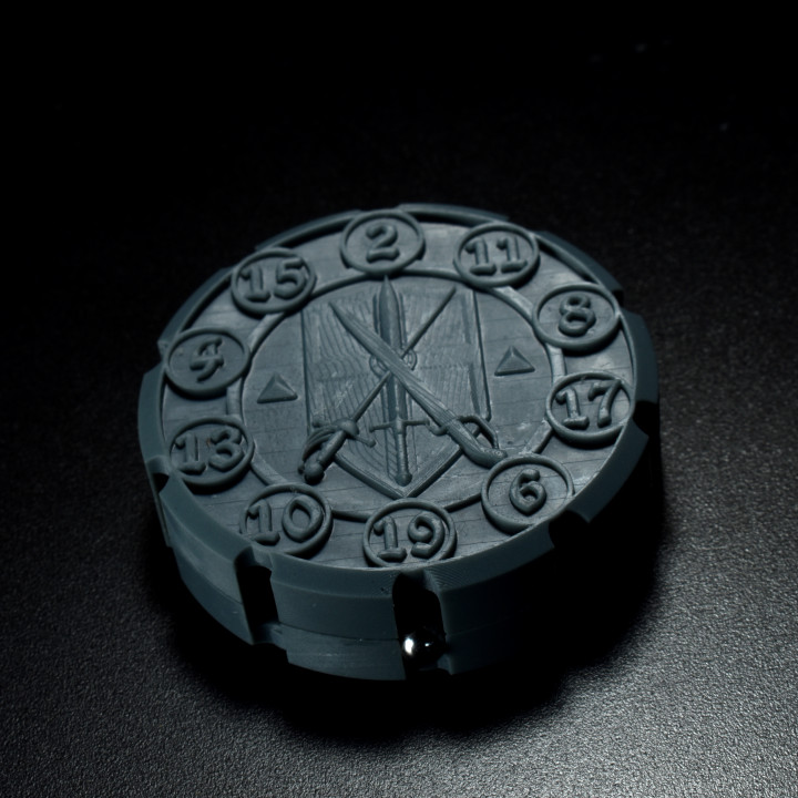 3D Printable D20 Flip Token - Jesters Tails by Ember Smith Creative