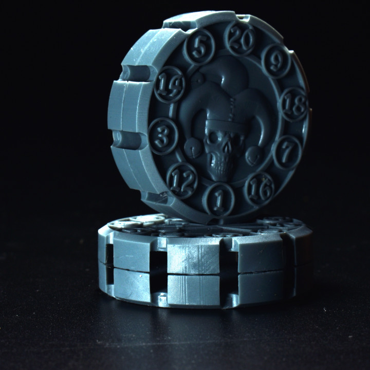 3D Printable D20 Flip Token - Jesters Tails by Ember Smith Creative