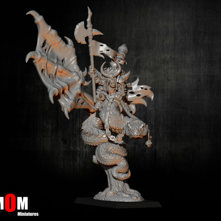 3D Printable Orc Chief on Winged Serpent by MOMminiatures