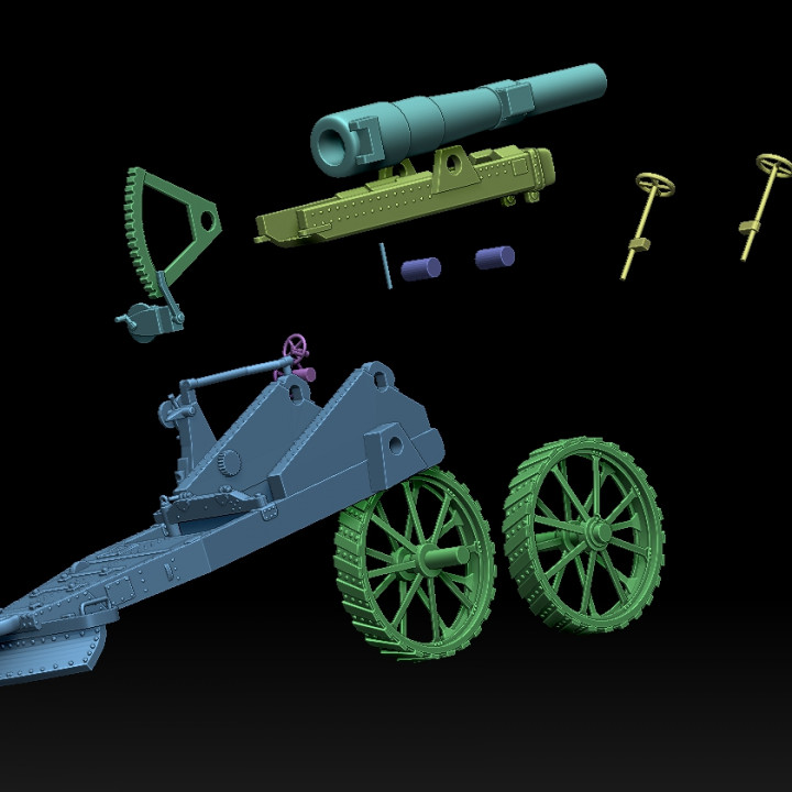 3D Printable Howitzer Mark VI UK by 3Dimontis