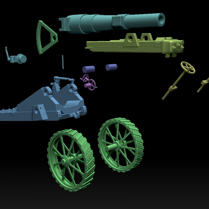 3D Printable Howitzer Mark VI UK by 3Dimontis