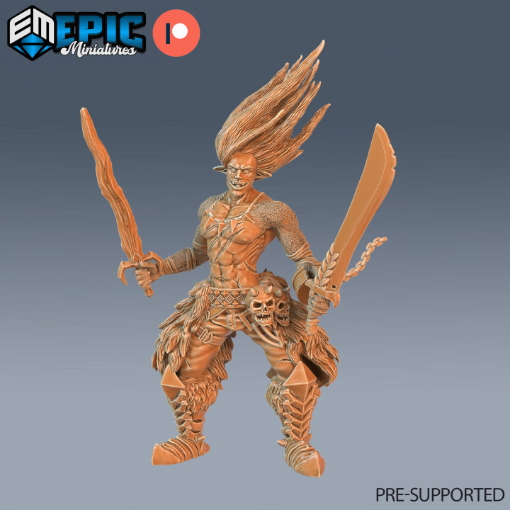 3D Printable Fire & Wind Genasi Set / Humanoid Warrior / Female Air ...