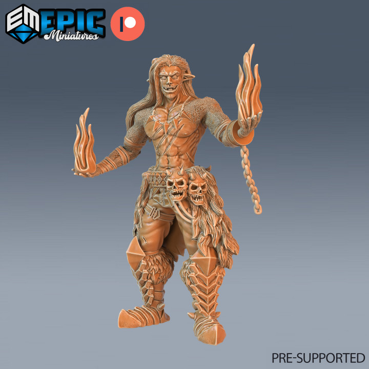 3D Printable Fire & Wind Genasi Set / Humanoid Warrior / Female Air ...
